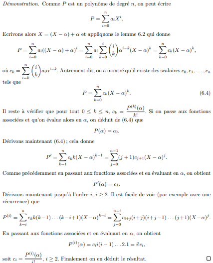 Formule de Taylor pour les polynômes - Math'φsics